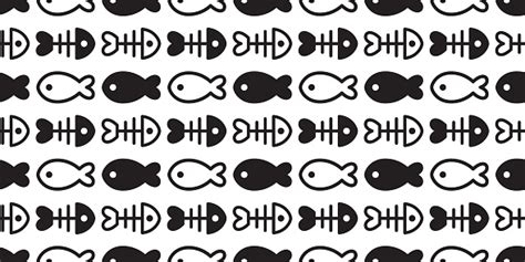 물고기 뼈 원활한 패턴 벡터 참치 상어 연어 만화 스카프 고립 돌고래 고래 바다 바다 반복 벽지 타일 배경 그림 낙서 디자인 개념에 대한 스톡 벡터 아트 및 기타 이미지