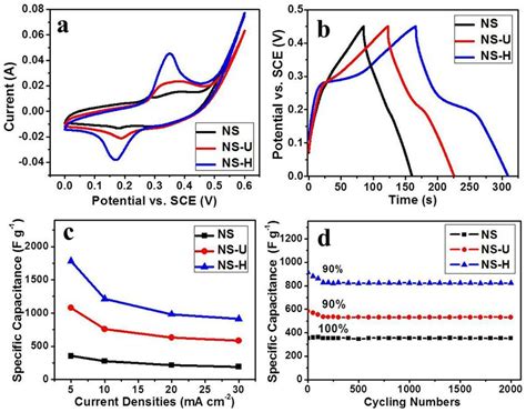 Electrochemical Characterizations Of The Ns Ns U And Ns H A Cv Download Scientific