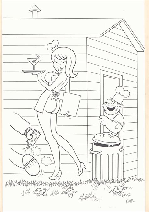 Beetle Bailey Scandinavian Calendar Ms Buxley Sexy Waitress Signed