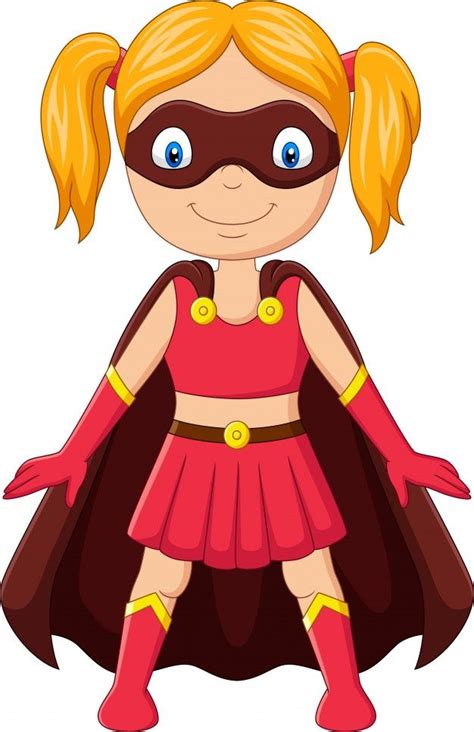 Мультфильм девушка супергероя | Премиум векторы | Cartoon superhero ...