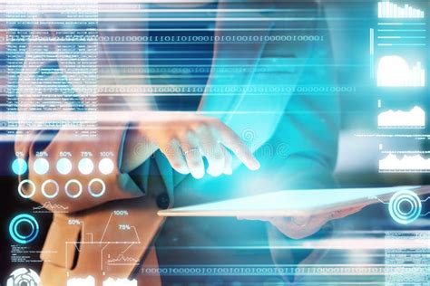 Code Overlay Business Woman Hand And Tablet Of A It Worker With Crypto