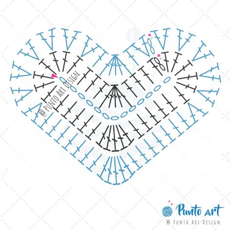 heart design chart ⋆ free grid pattern ⋆ punto art design