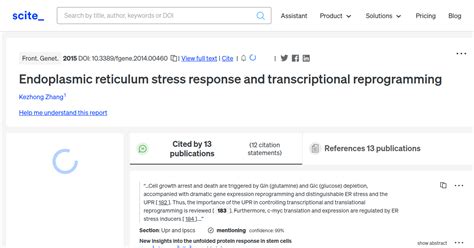 Endoplasmic Reticulum Stress Response And Transcriptional Reprogramming