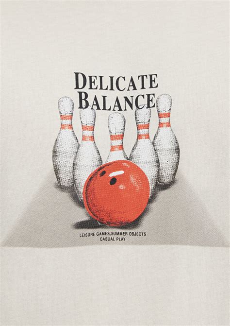Erkek Bowling Baskılı Bej Tişört