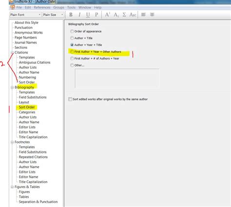 sorting endnote how to discourse