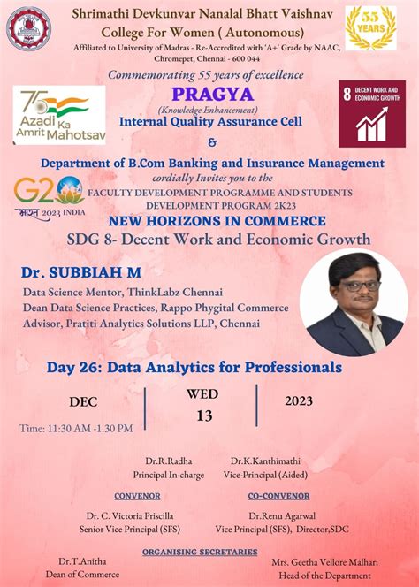 Data Analytics For Professionals Sdnb Vaishnav College For Women