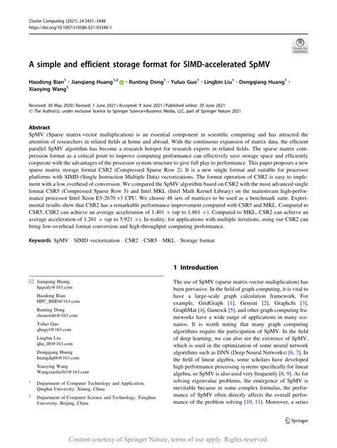A Simple And Efficient Storage Format For Simd Accelerated Spmv Request Pdf