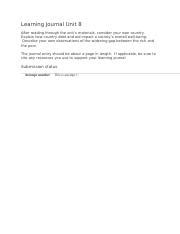 Learning Journal Unit Docx Learning Journal Unit After Reading