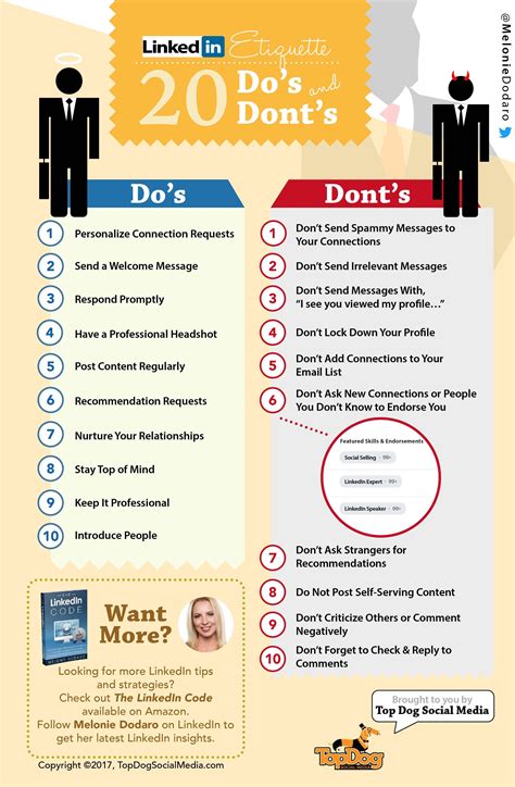 Linkedin Etiquette Guide 2017 20 Dos And Donts Inforgraphic Social