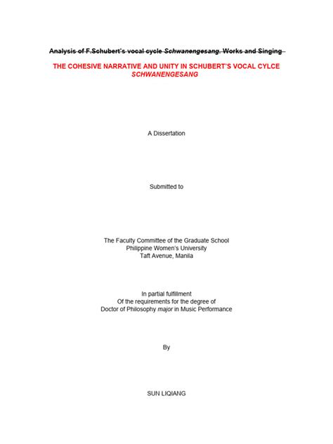 Sun Liqiang Thesis Draft Pdf Franz Schubert Music