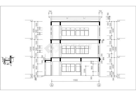 济宁市某临街1700平米3层框混结构休闲会所建筑设计cad图纸土木在线