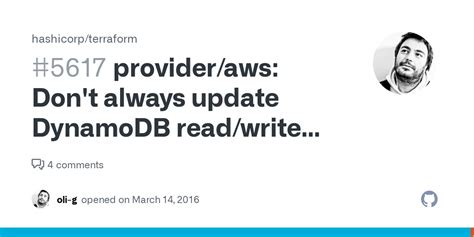 Provideraws Dont Always Update Dynamodb Readwrite Capacity · Issue