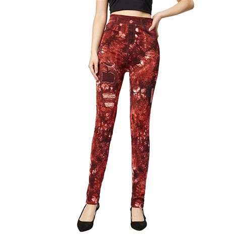 Aidice Yoga Leggings For Women Tie Dye Printed Vintage High Waisted