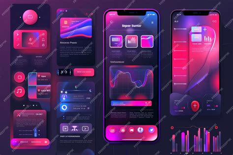 Mobile Phone With A Set Of Ux Templates User Experience User Interface Mobile App Page Template