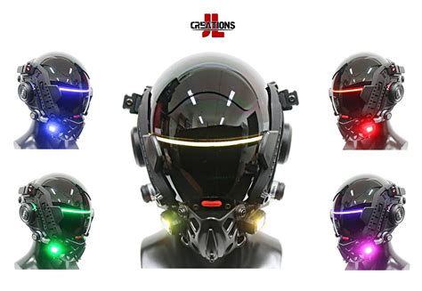 Dominator Ff Cyberpunk Headgear Techwear Multi Color Rgb Etsy