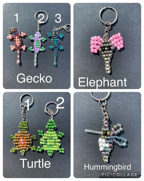 Beaded Animal Keychain Purse Backpack Charm Etsy In 2024 Pony Bead