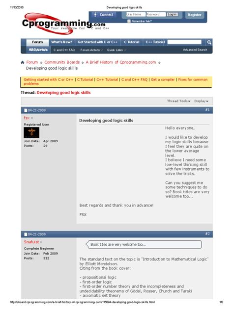 Developing Good Logic Skills Pdf Mathematical Logic Algorithms
