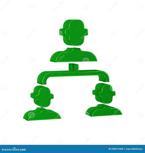 Green Business Hierarchy Organogram Chart Infographics Icon Isolated On