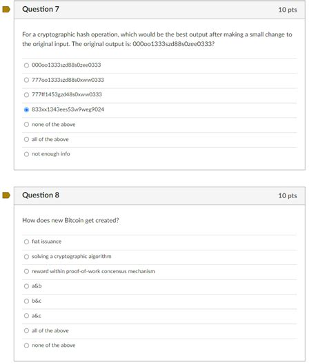 Solved Question 7 10 Pts For A Cryptographic Hash Operation Chegg