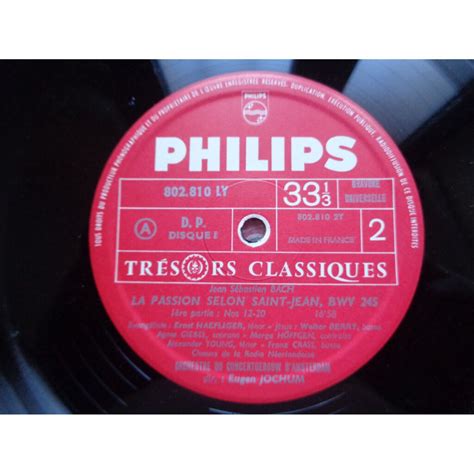 Johannes Passion St John Passion Passion Selon St Jean 3 Lp