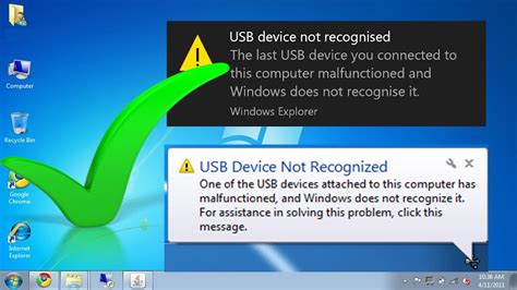 Usb Device Not Recognized Ll How To Fix Usb Device Window 7810 Youtube