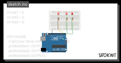 3 Led Blinking Wokwi Esp32 Stm32 Arduino Simulator
