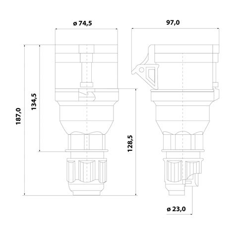 32 Ampere Cee Coupling Plug Connector 5 Pole 3p N Pe Socket Coding