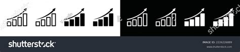 Chart Icon Collection Growing Bar Chart Stock Vector Royalty Free