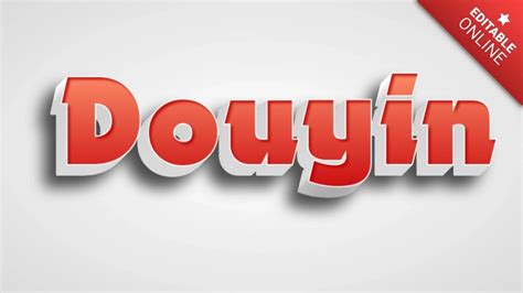 Douyin Red Gradient 3d Text Effect Generator