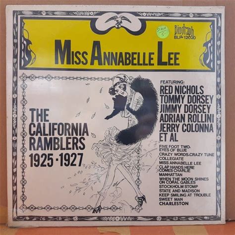 Miss Annabelle Lee The California Ramblers 1925 1927 DÖnem Baskisi Sifir Lp Plak