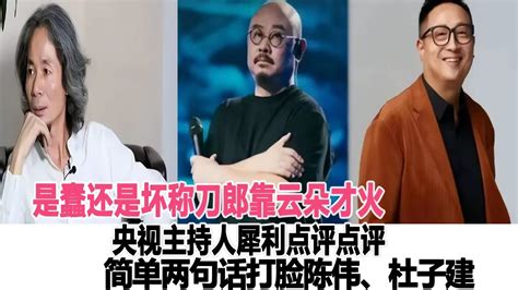 是蠢還是壞？稱刀郎“靠云朵”才火，央視主持人點評：簡單兩句話打臉陳偉、杜子建，網友：活該被打！時代電影大世界 刀郎 徐子堯 云朵 陳偉、杜子建