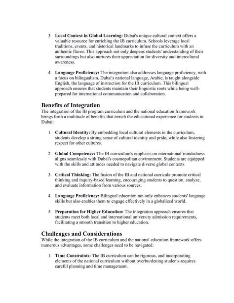 Striking The Balance Integrating The Ib Curriculum And National