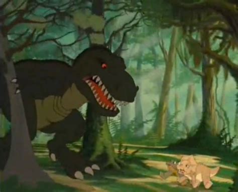 Image Sharptooth Attack  Land Before Time Wiki The Land Before