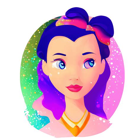 Portret Van Walt Disney Girl Met Gedetailleerd Frame Van Dichtbij