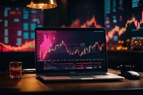 A Laptop Screen Displaying Real Time Forex Charts With Candlestick