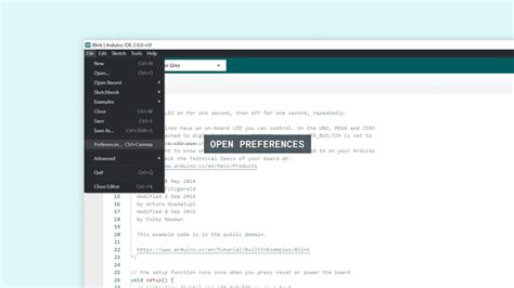 Open The Preferences