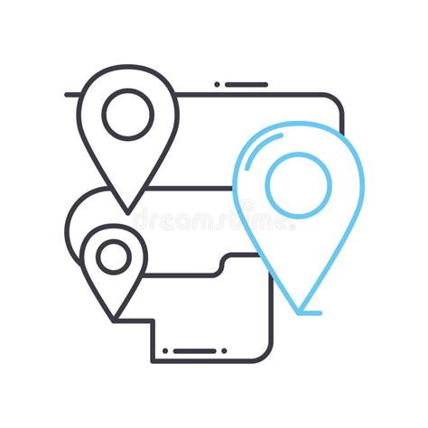 Location Line Icon Outline Symbol Vector Illustration Concept Sign Stock Vector