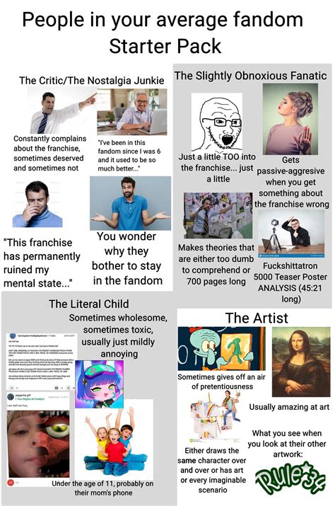 People In Your Average Fandom Starter Pack R Starterpacks
