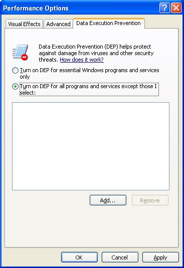 Advisory How To Setup DEP Configuration