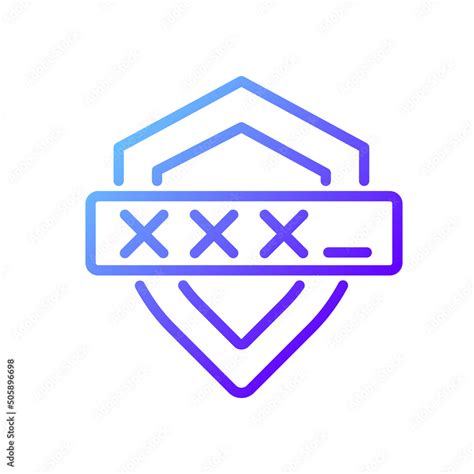 Strong Password Pixel Perfect Gradient Linear Vector Icon Secret Word