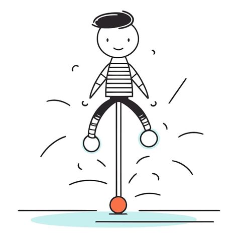 Premium Vector Cartoon Stick Man Juggler Juggling With Balls