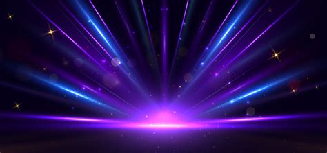 Abstract Blue And Purple Light Rays On Black Background With Lighting Effect And Bokeh 23797306