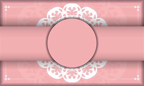 로고 또는 텍스트 아래에 디자인을위한 빈티지 흰색 패턴핑크 색상 배너 템플릿 0명에 대한 스톡 벡터 아트 및 기타 이미지 0