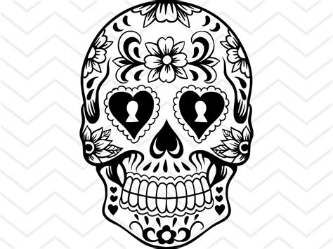 Sugar Skull Svg Skull Outline Sugar Skull Png 11 Images Etsy