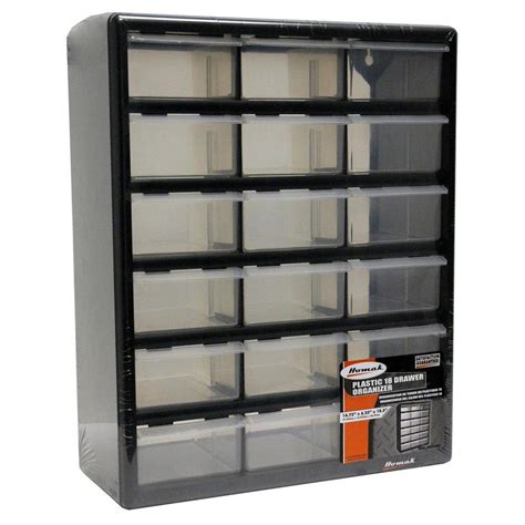 Homak 18 Compartment Storage Small Parts Organizer In Black HA01018001