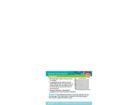 Bivariate Data Excel Year 12maths Std2 Pass Cards Bivariate Data