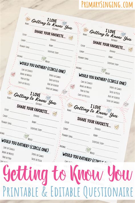 All About Me Questions For Kids Printable