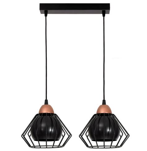 Lampa Sufitowa Gama 2 Klosze Druciane 3w1 Loft 1402bk ROMIR SKLEP Z