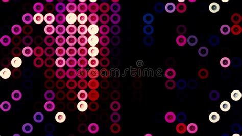 Abstract Round Shaped Colorful Buttons Moving On A Black Background Seamless Loop Motion Stock