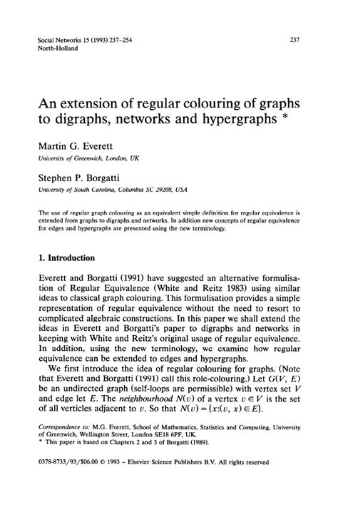 Pdf An Extension Of Regular Colouring Of Graphs To Digraphs Networks And Hypergraphs